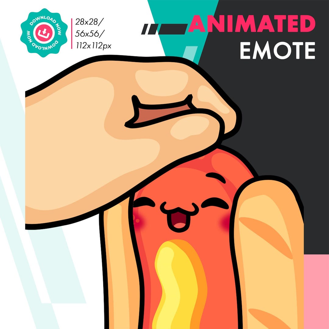 Animated Hotdog Pet Emote, Cute Sausage Petting Emote for Twitch ...