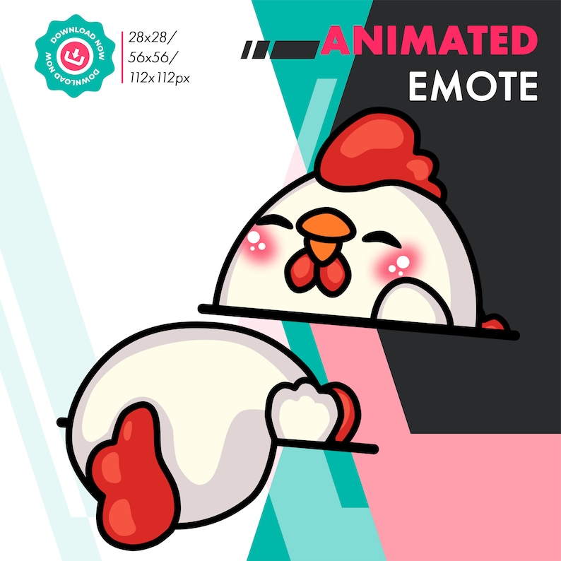 Animated Headbang Emote, Cute Chicken Face Slam Emote for Twitch ...