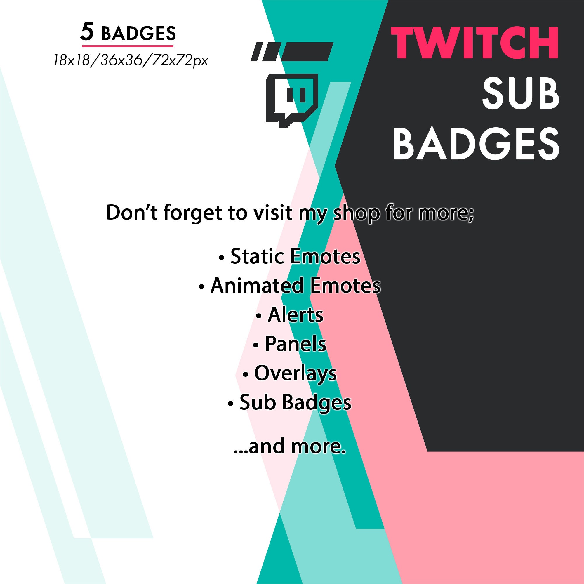Twitch Sub Badges | 5 Cute Cupcake Muffin Sub Bit Cheer Badges Pack for ...