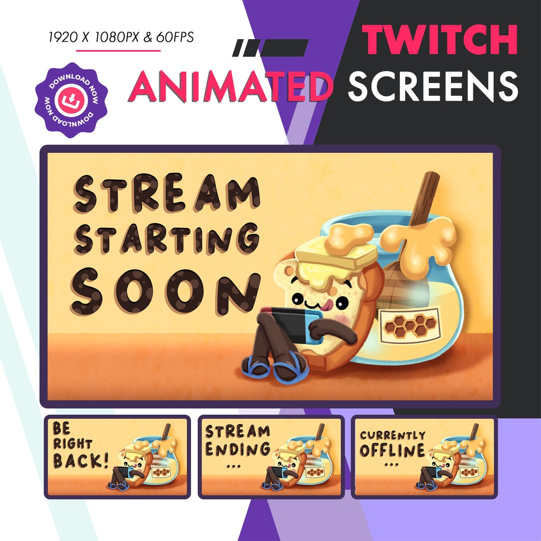 Animated Toast Overlay, Cute Bread and Butter Screens for Streamers - Etsy