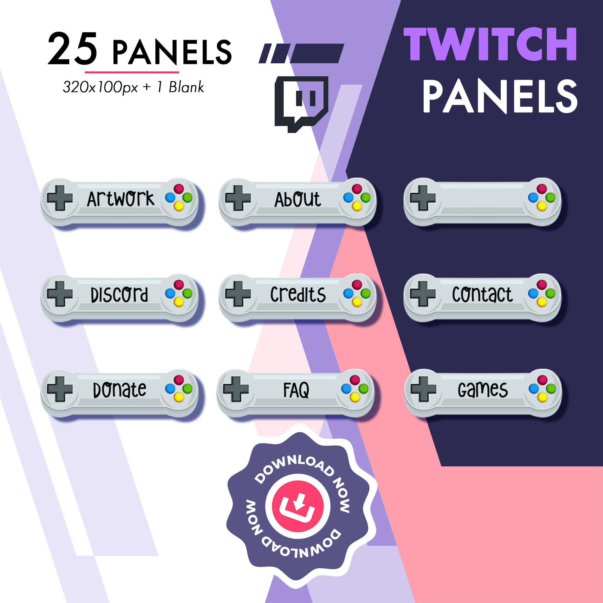 Gamepad Twitch Panels 25 Cartoon Controller Twitch Streamer - Etsy