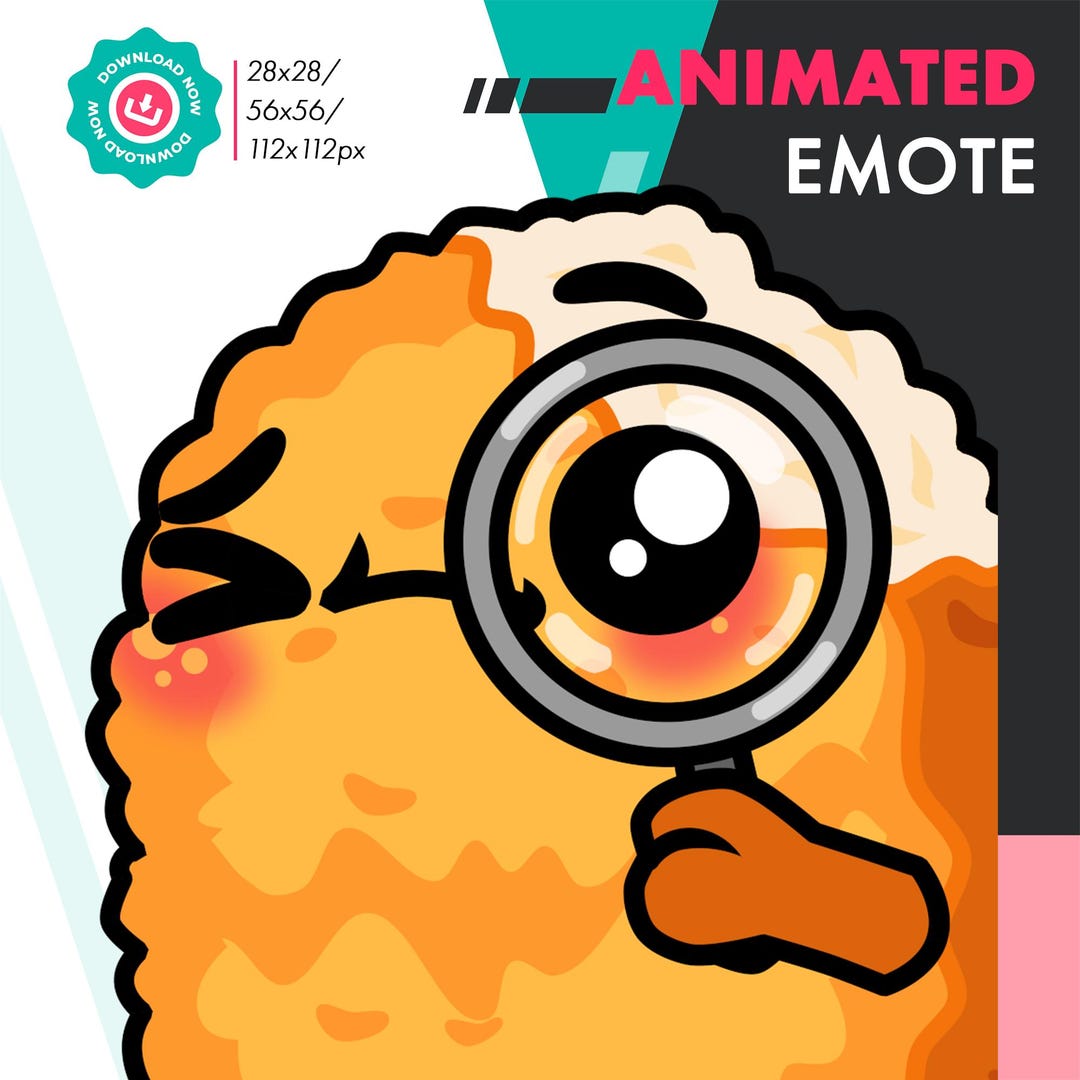 Animated Chicken Nugget SUS Emote, Cute Magnifying Glass Emote for ...