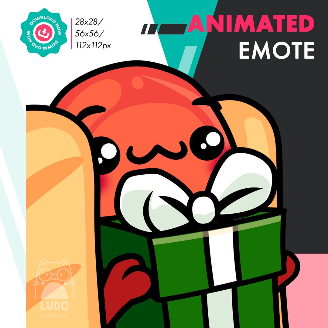 Animated Hotdog Gift Emote, Cute Sausage Emote for Twitch Youtube ...