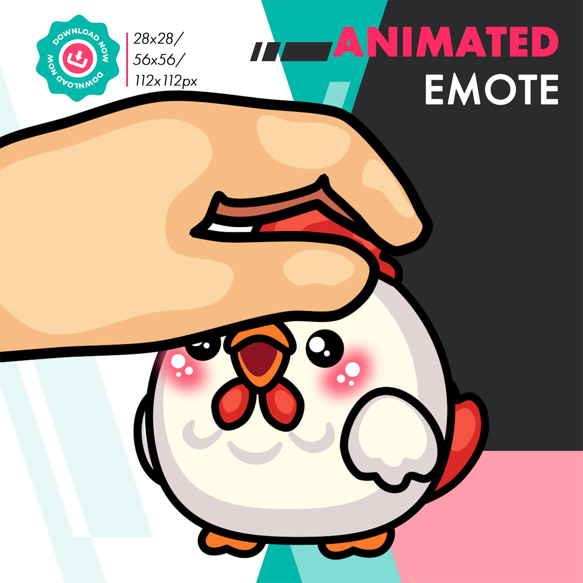 Animated Pet Emote, Cute Chicken Petting Emote for Twitch Streamers - Etsy