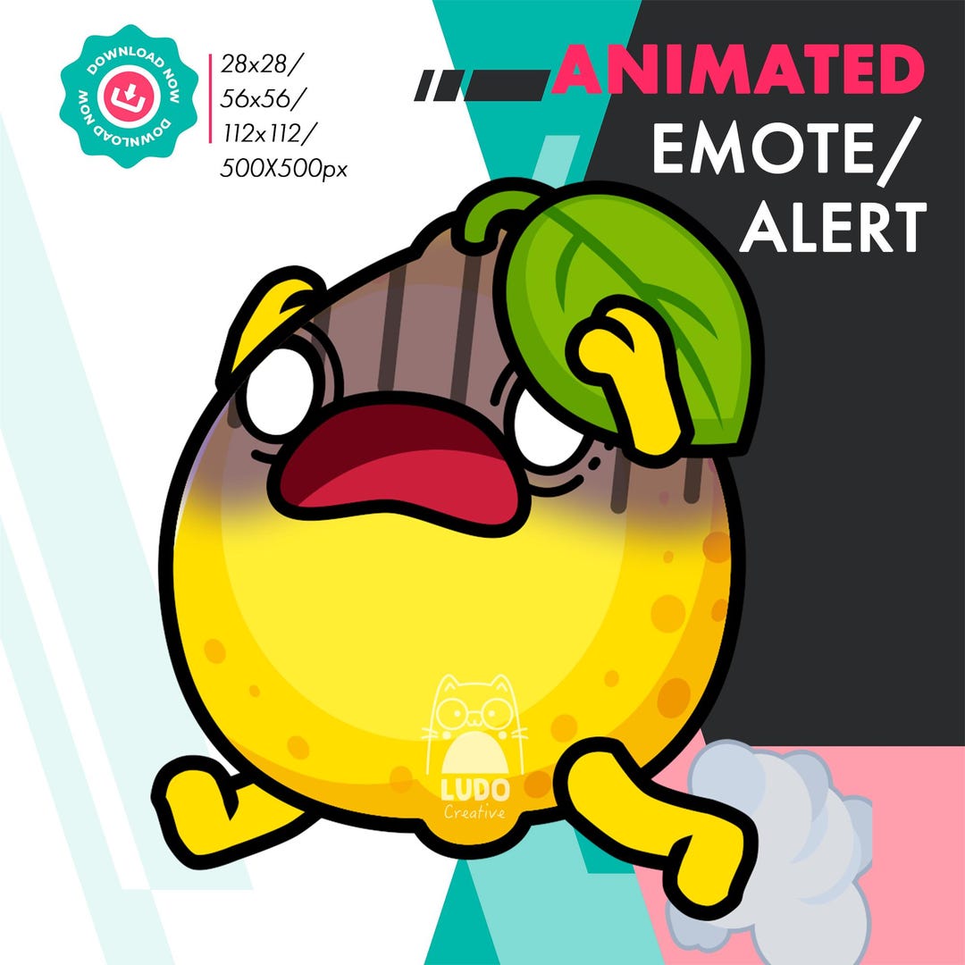 Animated Lemon Panic Emote: Twitch, Youtube, Discord Alert for ...