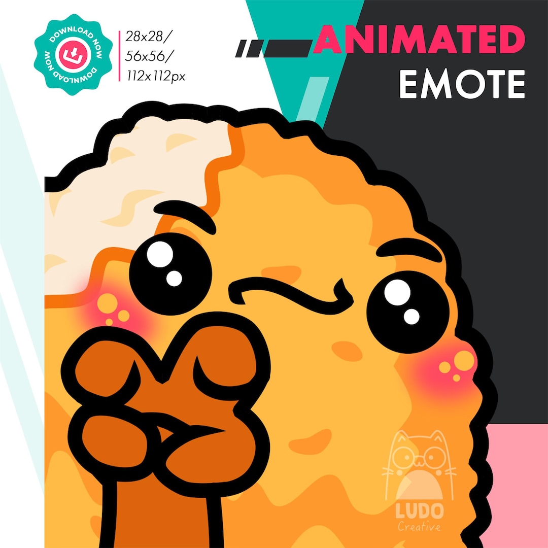 Animated Chicken Nugget Eyes on You Emote, Cute Fried Chicken Watching ...