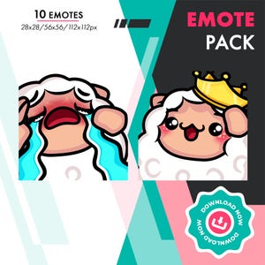 Twitch Lamb Emote Pack, 10 Cute Sheep Hype, Heart, Rip Emote Set for ...