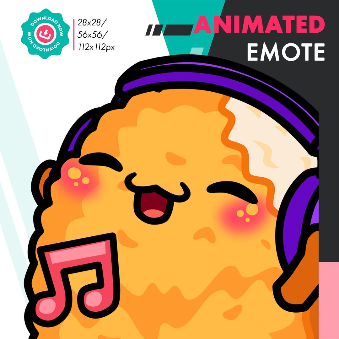 Animated Chicken Nugget Jam Emote, Cute Fried Chicken Dance Emote for ...