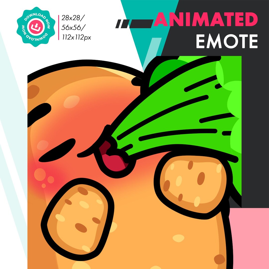 Animated Potato Vomit Emote, Cute Potato Throw up Emote for Twitch ...