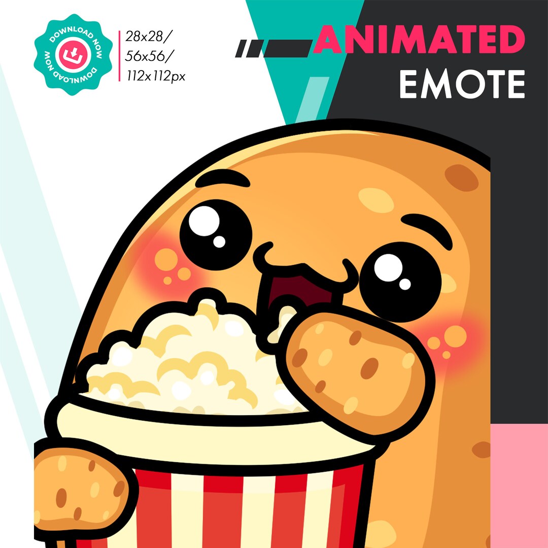 Animated Popcorn Emote, Cute Potato Eating Emote for Twitch Youtube ...