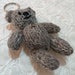 Hand Knitted Mini Teddy Bear Key Ring From Hand Spun Alpaca Wool With ...