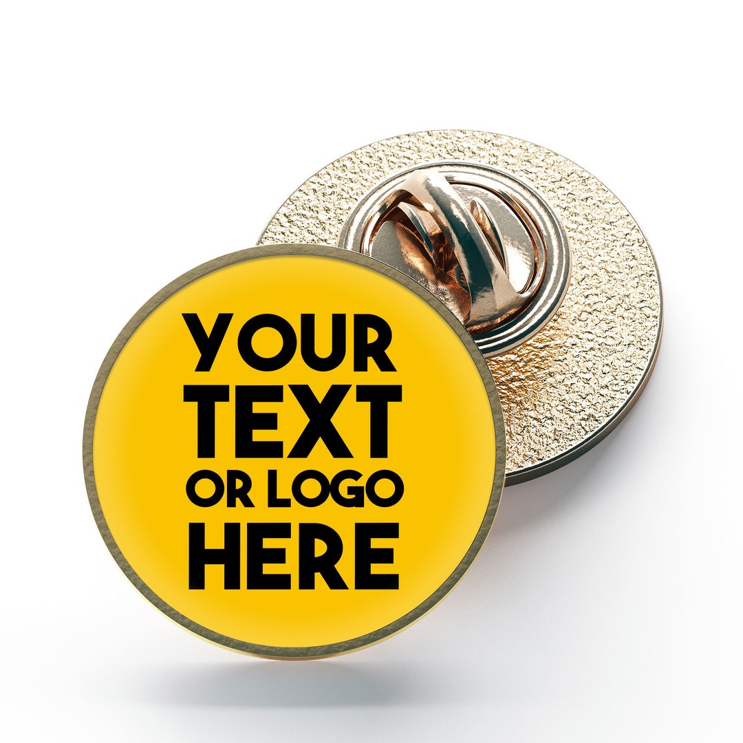 25mm Custom Metal Lapel Pin Badge Personalised With Your Design Text