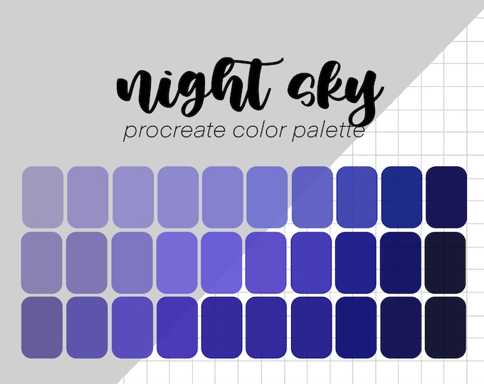 Night Sky Procreate Color Palette 30 Colors Swatches iPad Lettering ...