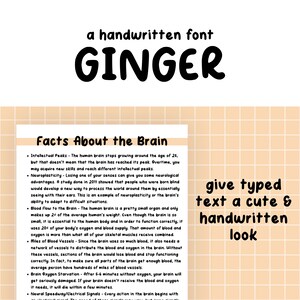 Ginger | Cute and Simple Handwritten Font | Digital Notetaking ...