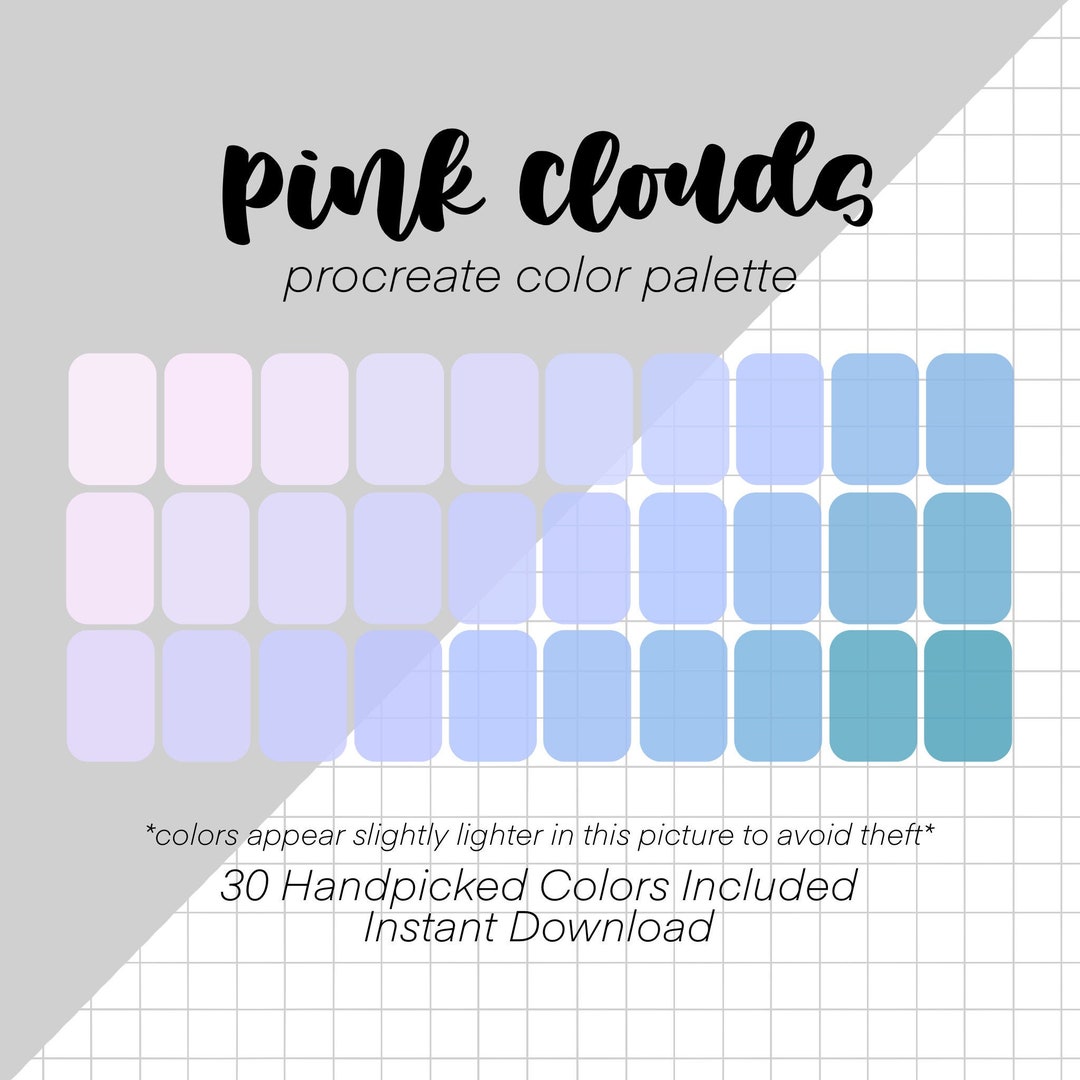 Pink Clouds Aesthetic Procreate Color Palette (30 Colors) | Swatches ...