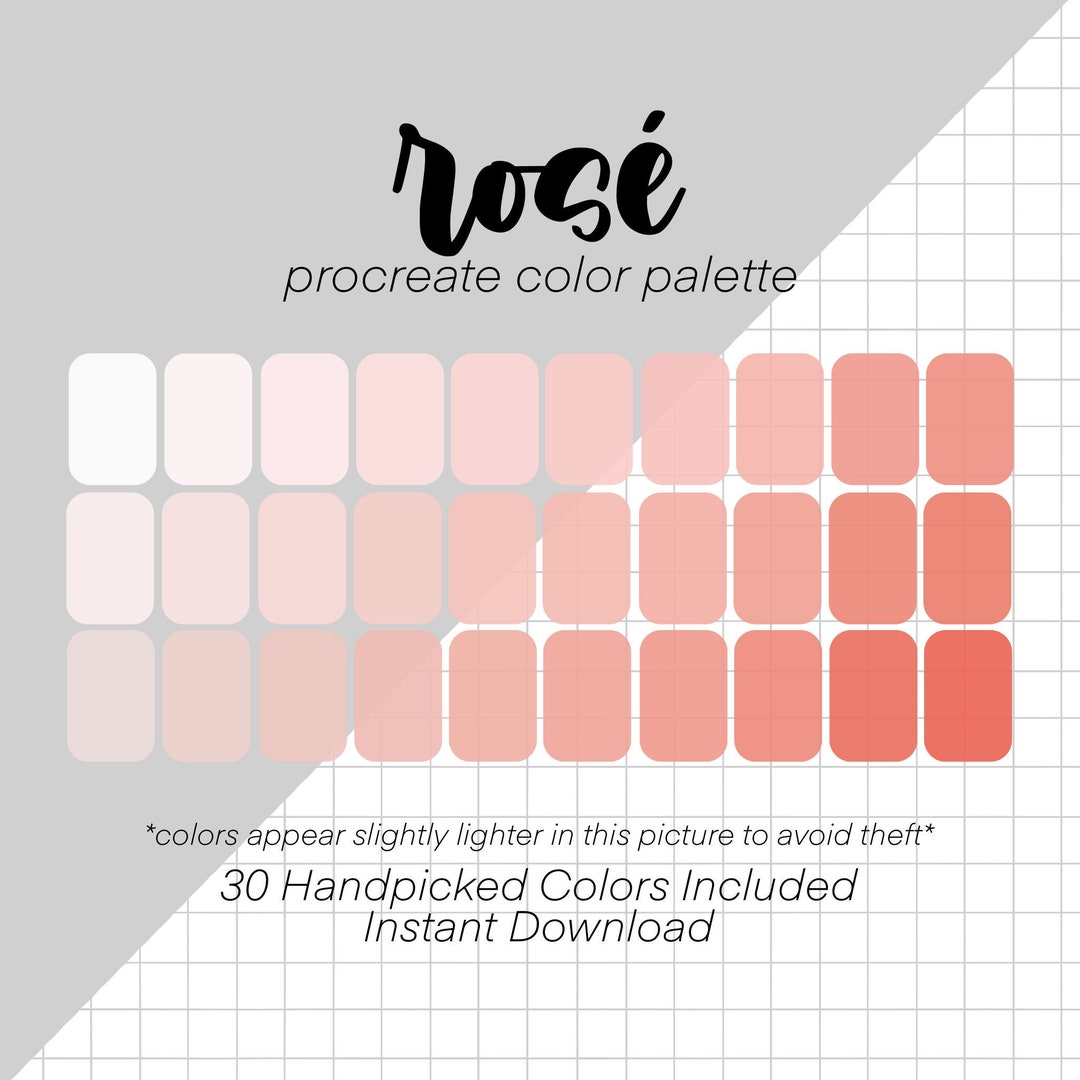 Rosé Procreate Color Palette (30 Colors) | Swatches | iPad Lettering ...