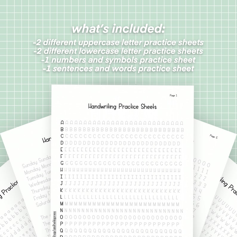 Handwriting Practice Sheets for Neat and Aesthetic Handwriting ...