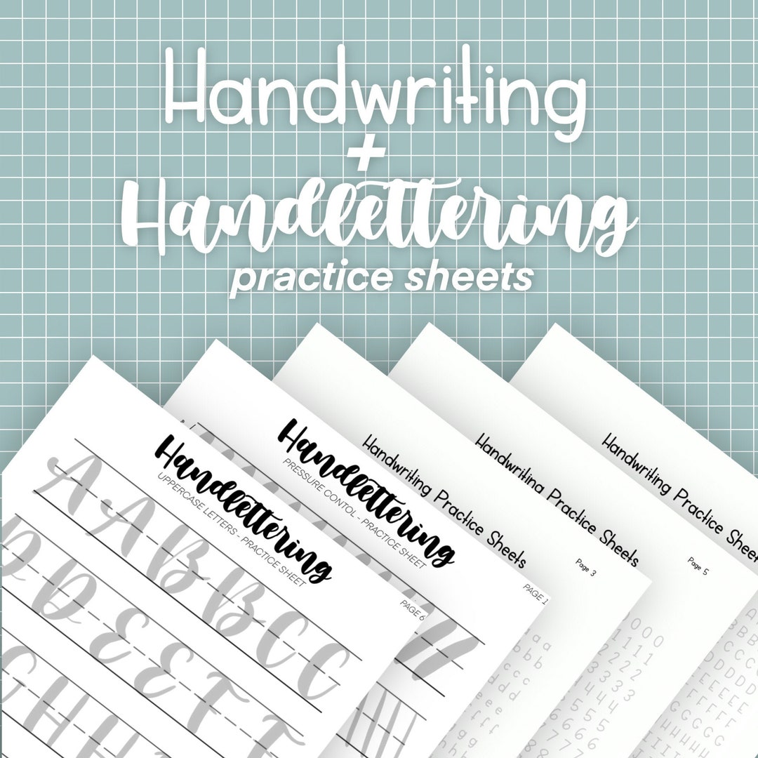 Handwriting and Handlettering Practice Sheets (14 Sheets Included ...