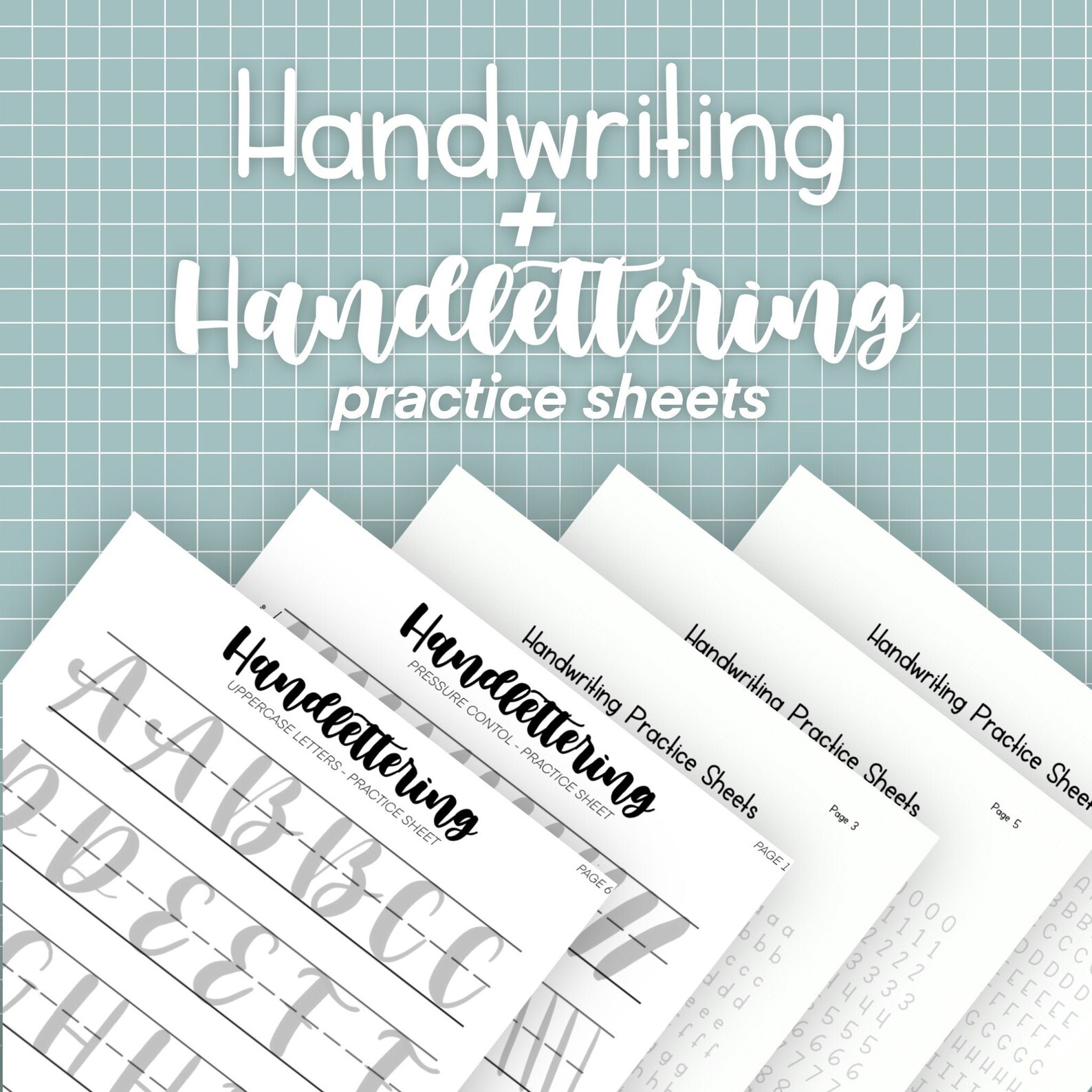 Handwriting and Handlettering Practice Sheets 14 Sheets - Etsy