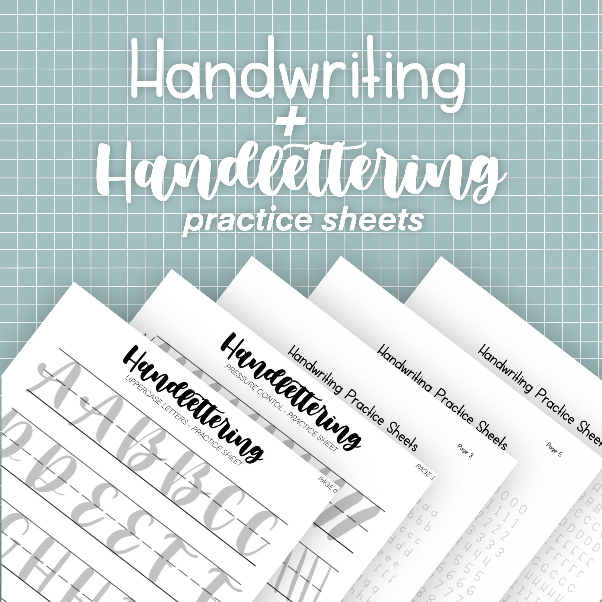 Handwriting and Handlettering Practice Sheets 14 Sheets - Etsy