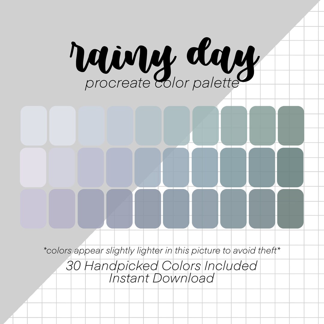 Rainy Day Procreate Color Palette (30 Colors) | Colors | Swatches ...