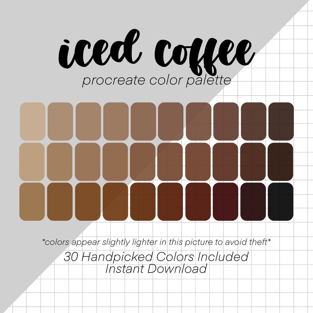 Iced Coffee Procreate Color Palette (30 Colors) | Swatches | iPad ...