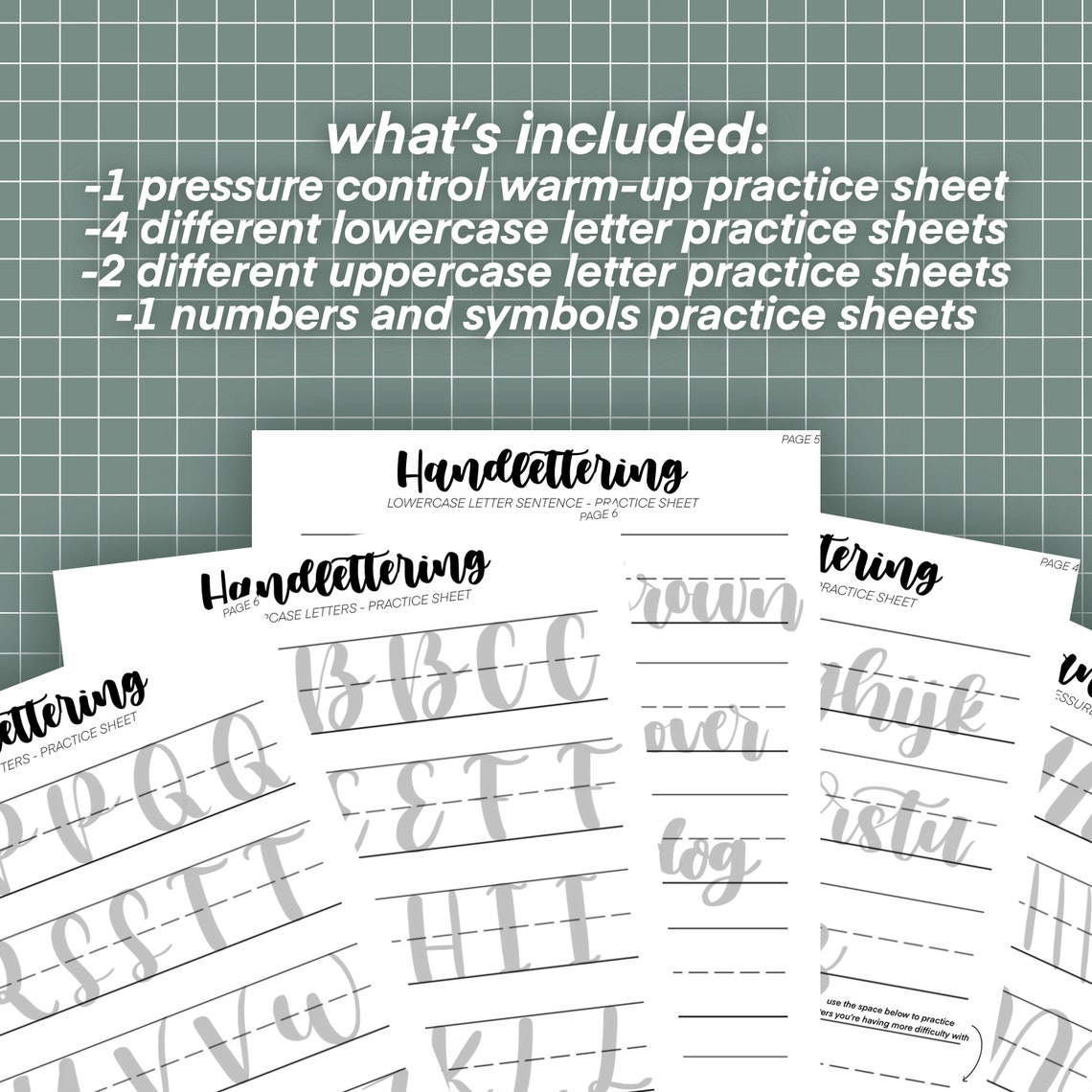 Handlettering Calligraphy Practice Sheets (8 Total) | Beginner Friendly ...