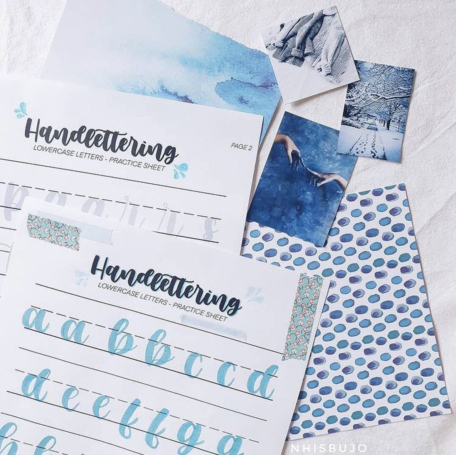 Handlettering Calligraphy Practice Sheets (8 Total) | Beginner Friendly ...