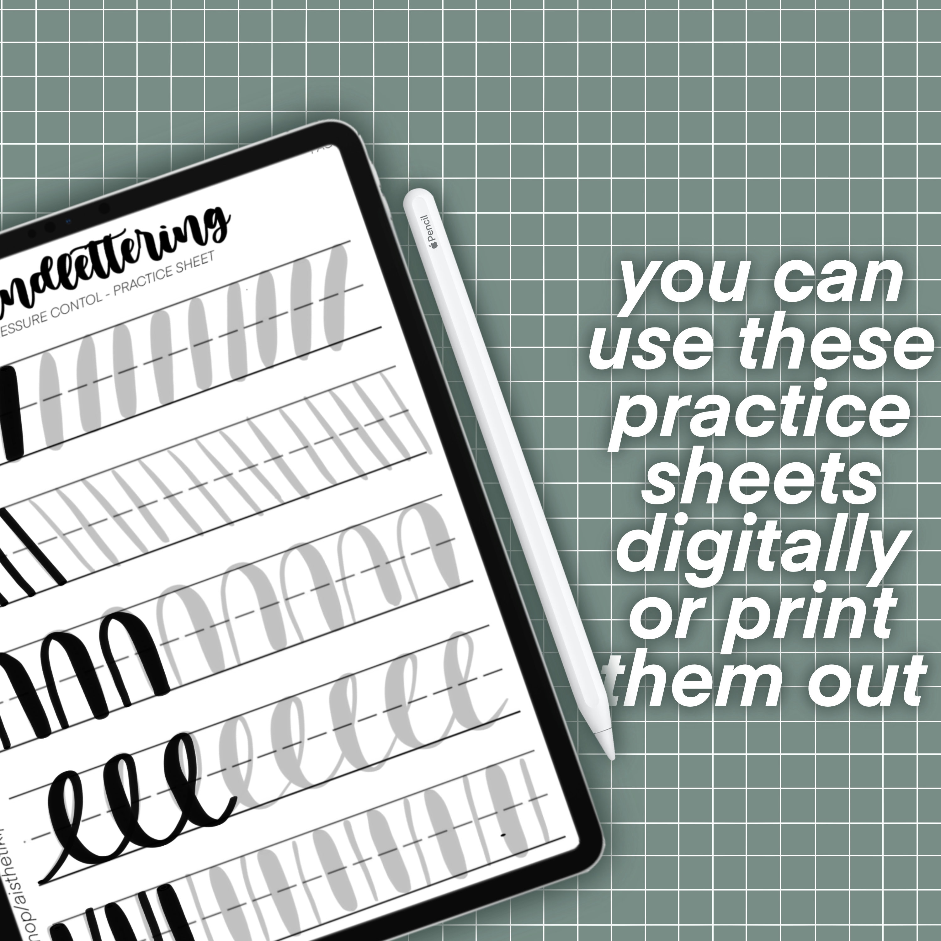 Handlettering Calligraphy Practice Sheets (8 Total) | Beginner Friendly ...