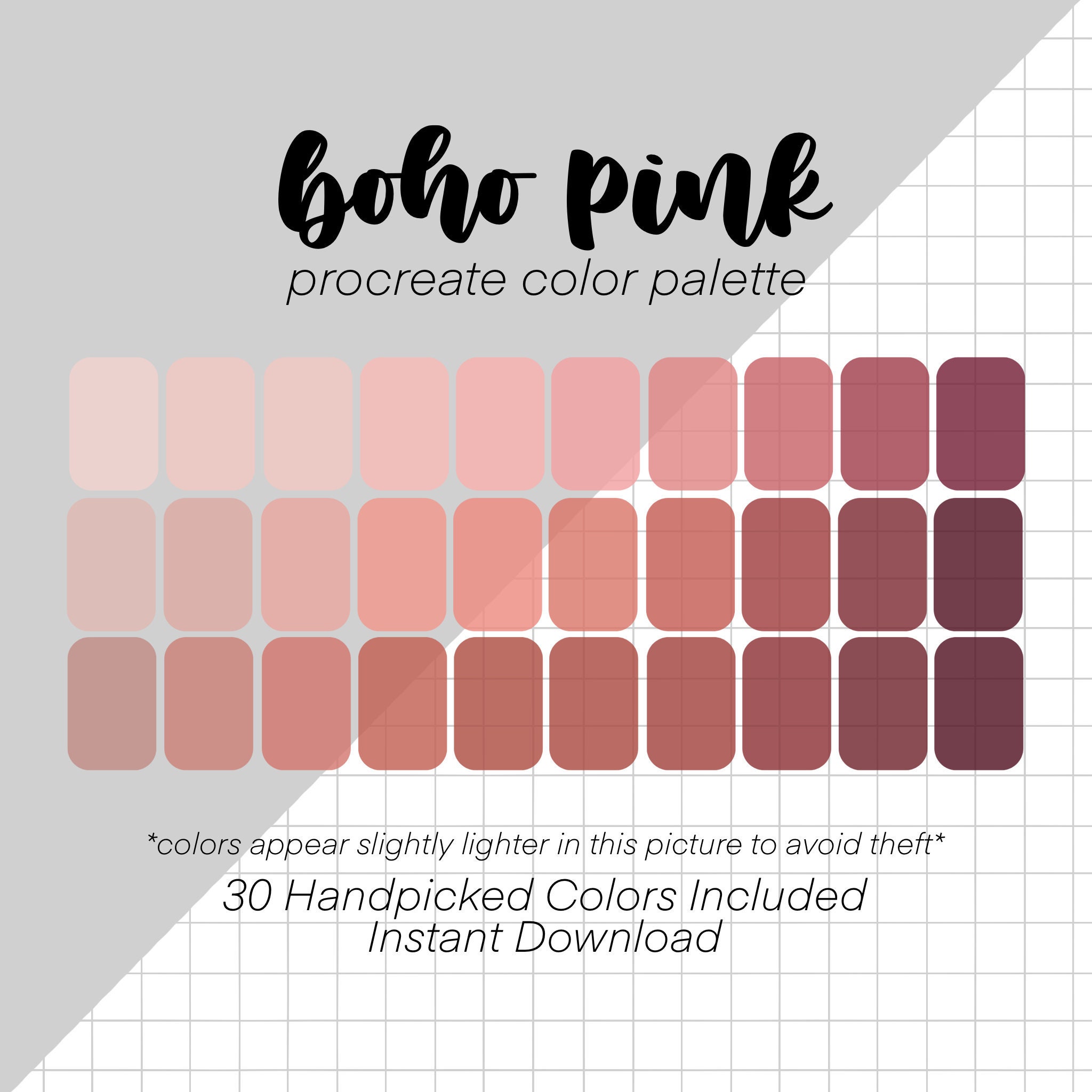 Boho Pink Procreate Color Palette (30 Colors) | Colors | Swatches ...