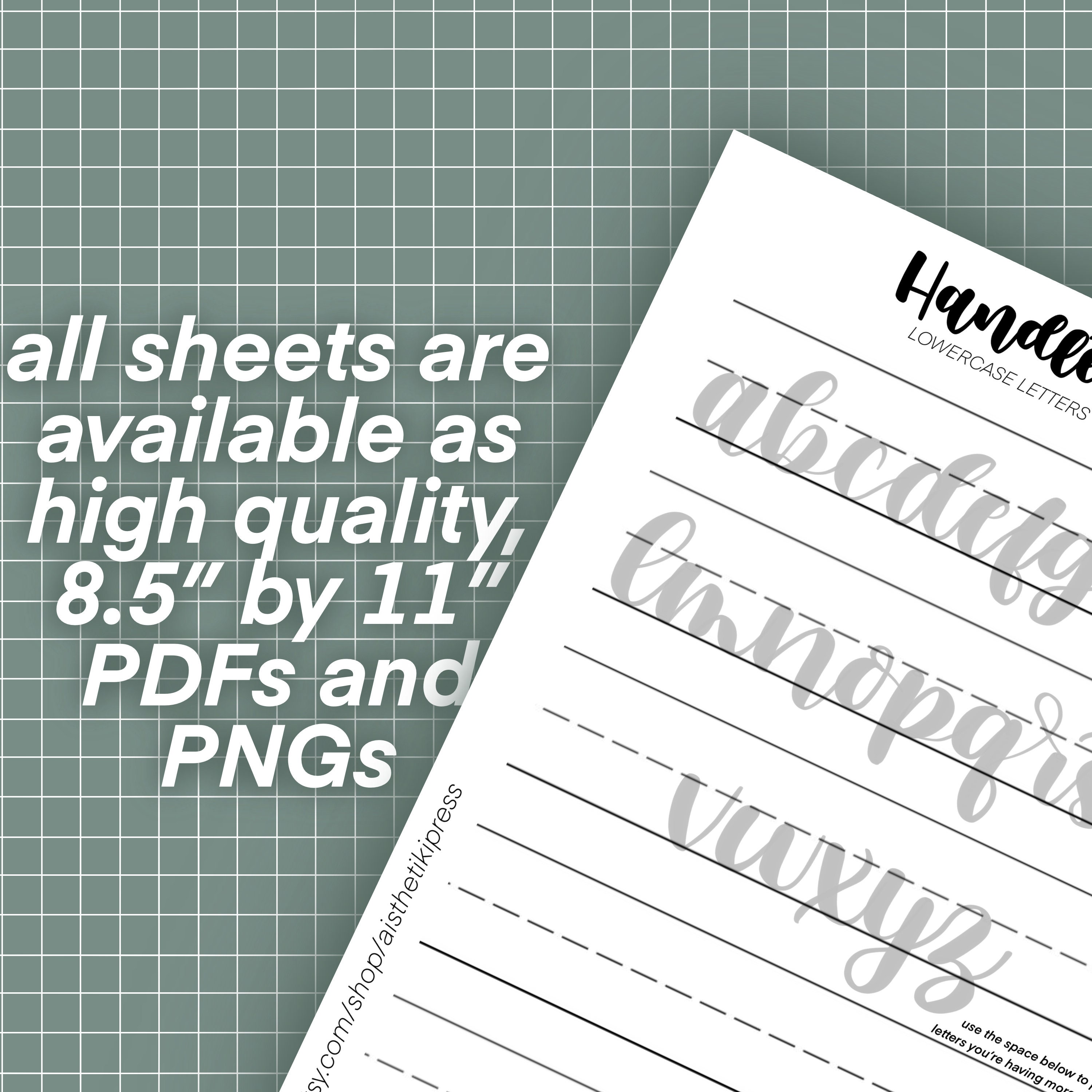 Handlettering Calligraphy Practice Sheets (8 Total) | Beginner Friendly ...