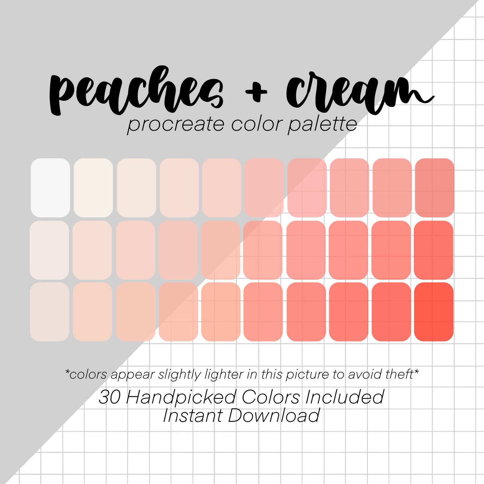 Peaches and Cream Procreate Color Palette (30 Colors) | Swatches | iPad ...