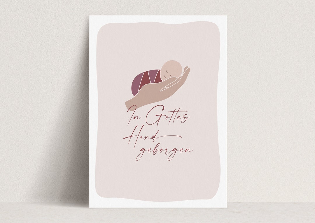 Christliche Karte zur Geburt: In Gottes Hand geborgen - Etsy.de