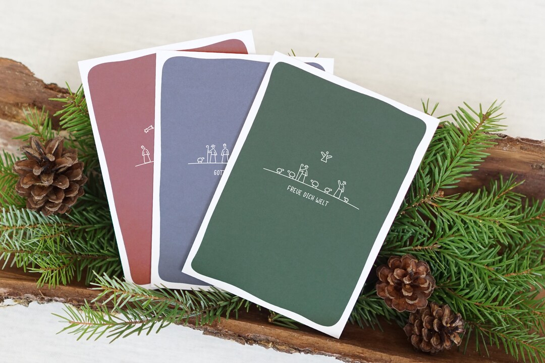 Christian Christmas Card Set: "christmas Night" - 3 Cards - Etsy