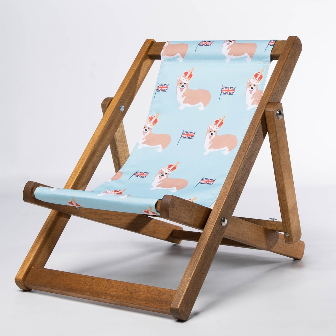 Corgi Dog Pattern Deckchair Kids, Junior, Adult Frame Sizes. Queen's ...