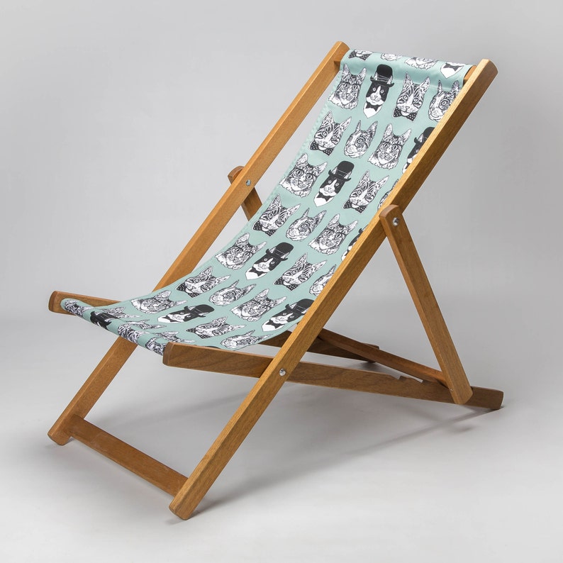 Dapper Cats Print Deckchair Kids, Junior, Adult Frame Sizes. Cats in ...