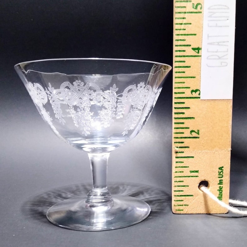 Fry Crystal -"king" Etched Pattern- 3 7/8" Low Sherbet Glass ...