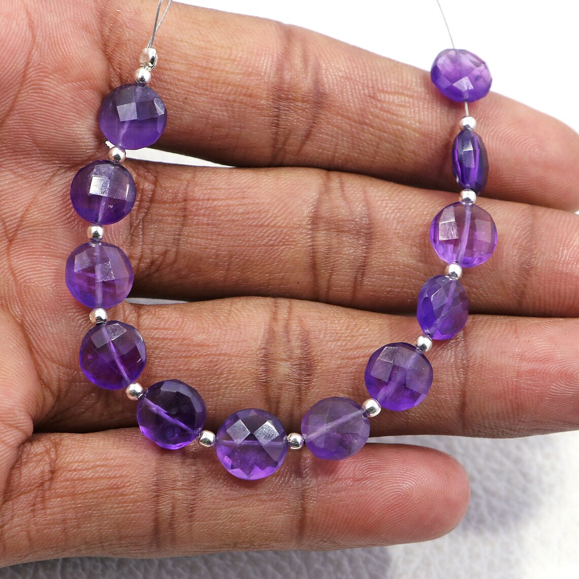 10 pieces Amazing Natural Amethyst beads Faceted beads size | Etsy