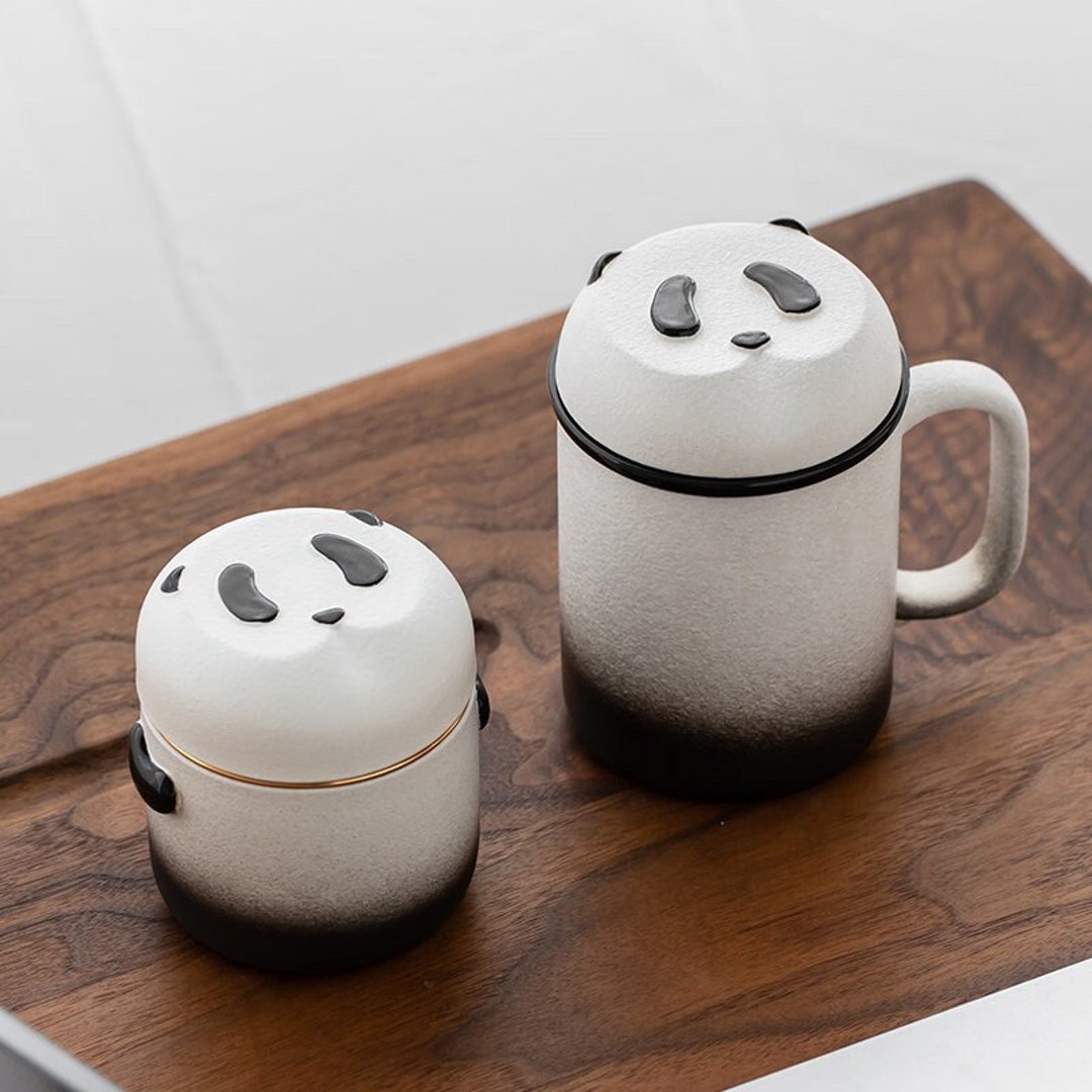 Cute Panda Ceramic Tea Cup With Infuser 300 Ml - Etsy
