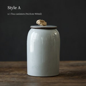 Ceramic Tea Caddy Pottery Tea Canisters Storage Tea or Food - Etsy UK