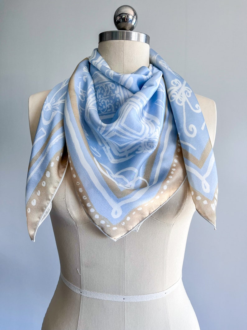 Parisian Chic, Hand-painted, Coastal Scarf | Silk Charmeuse ...