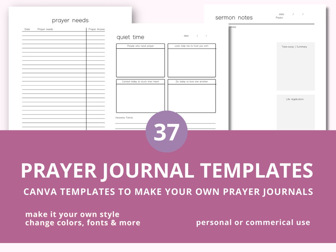 Commercial Use Prayer Journal Template Make Prayer Journal Etsy Australia