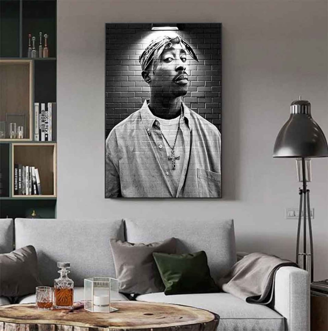252# 2pac Painting - Tupac Poster - Hip Hop Wall Art - Rappers Canvas ...