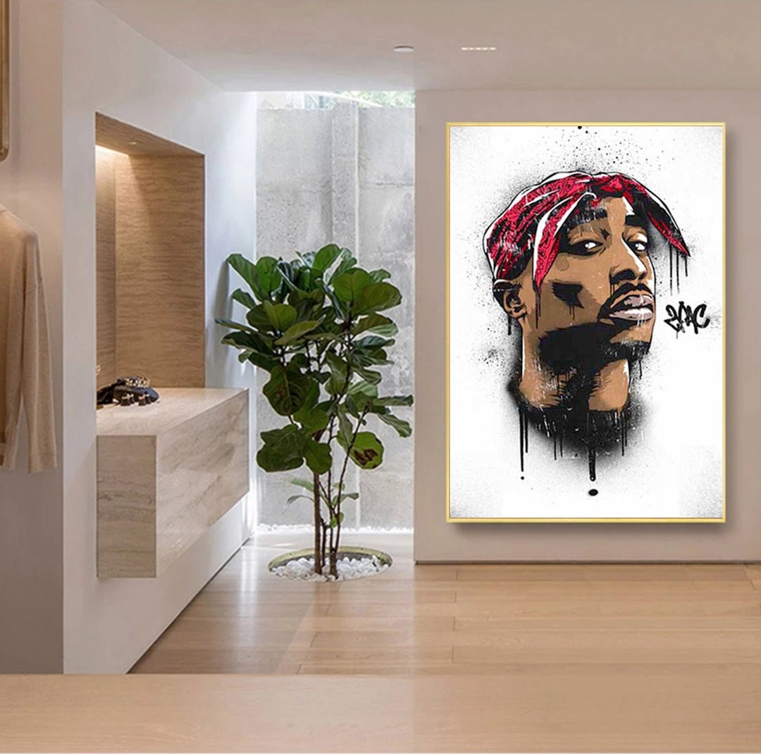 251 2pac Painting Tupac Poster Hip Hop Wall Art Rappers Canvas Rappers ...