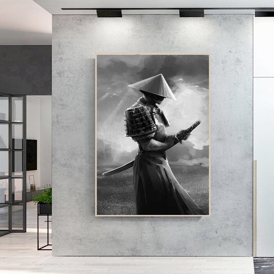 110 3 Samurai Warrior Print on Canvas, Japanese Art, Japanese Decor ...