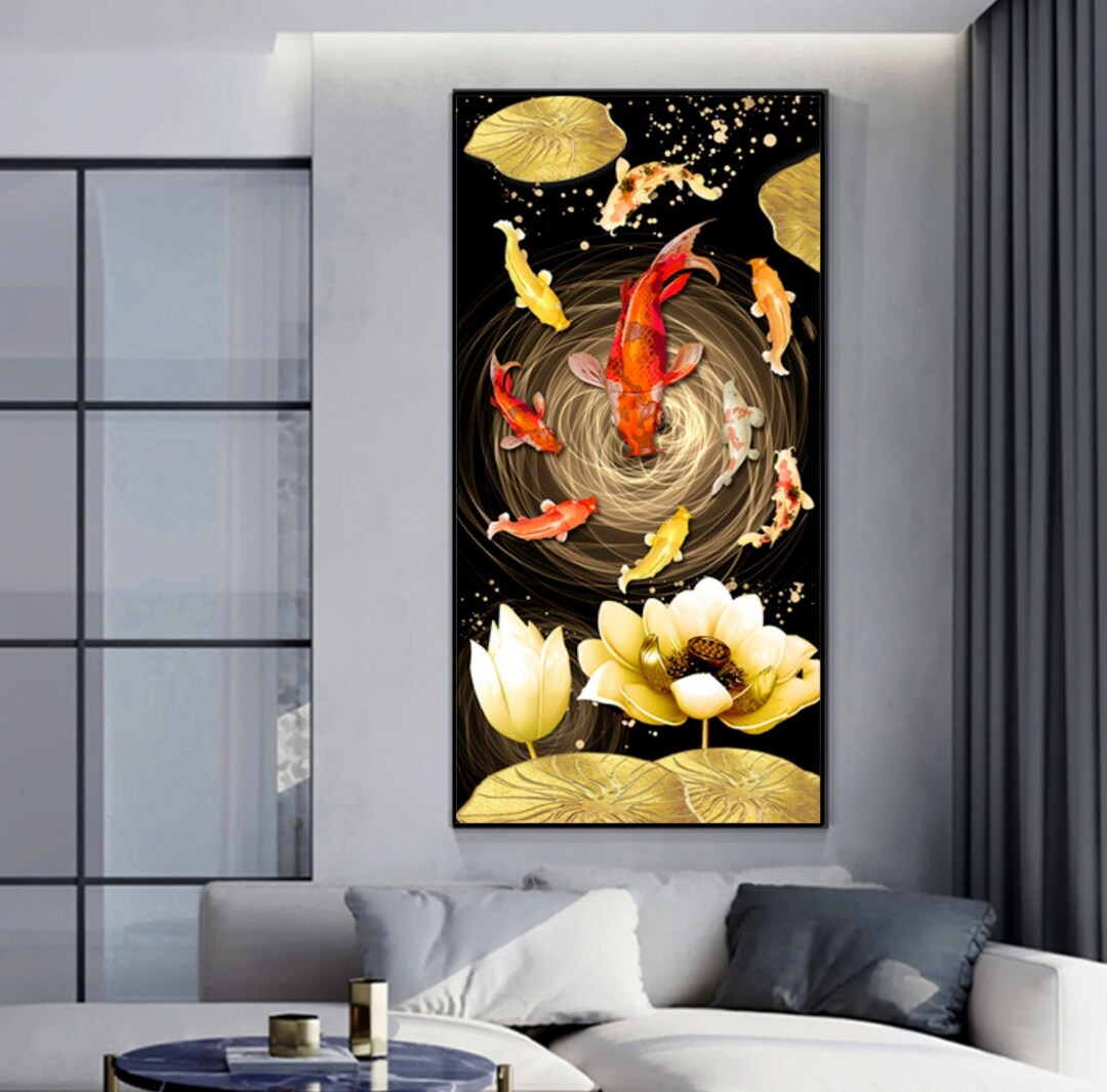 237# 4 Koi Fish Art - Koi Fish Artwork - Koi Fish Wall Art - Koi Fish ...