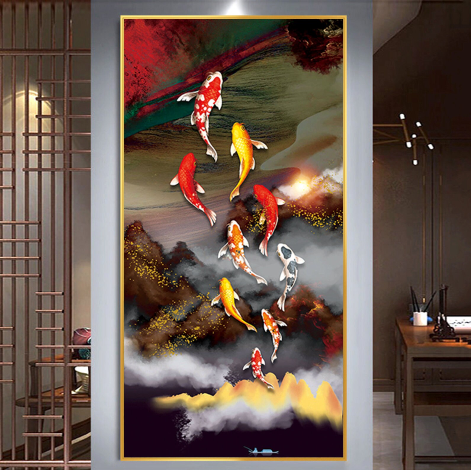 236 1 Koi Fish Art Koi Fish Artwork Koi Fish Wall Art Koi Fish Print ...