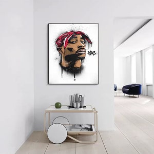 251 2pac Painting Tupac Poster Hip Hop Wall Art Rappers Canvas Rappers ...