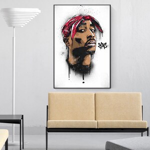 251 2pac Painting Tupac Poster Hip Hop Wall Art Rappers Canvas Rappers ...