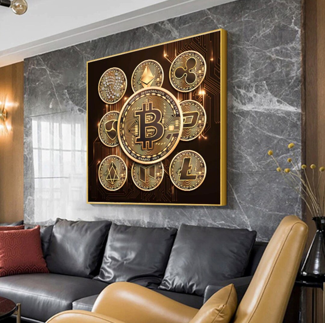 84 Bitcoin Displays Black and Gold Crypto Picture Crypto Wall Art ...